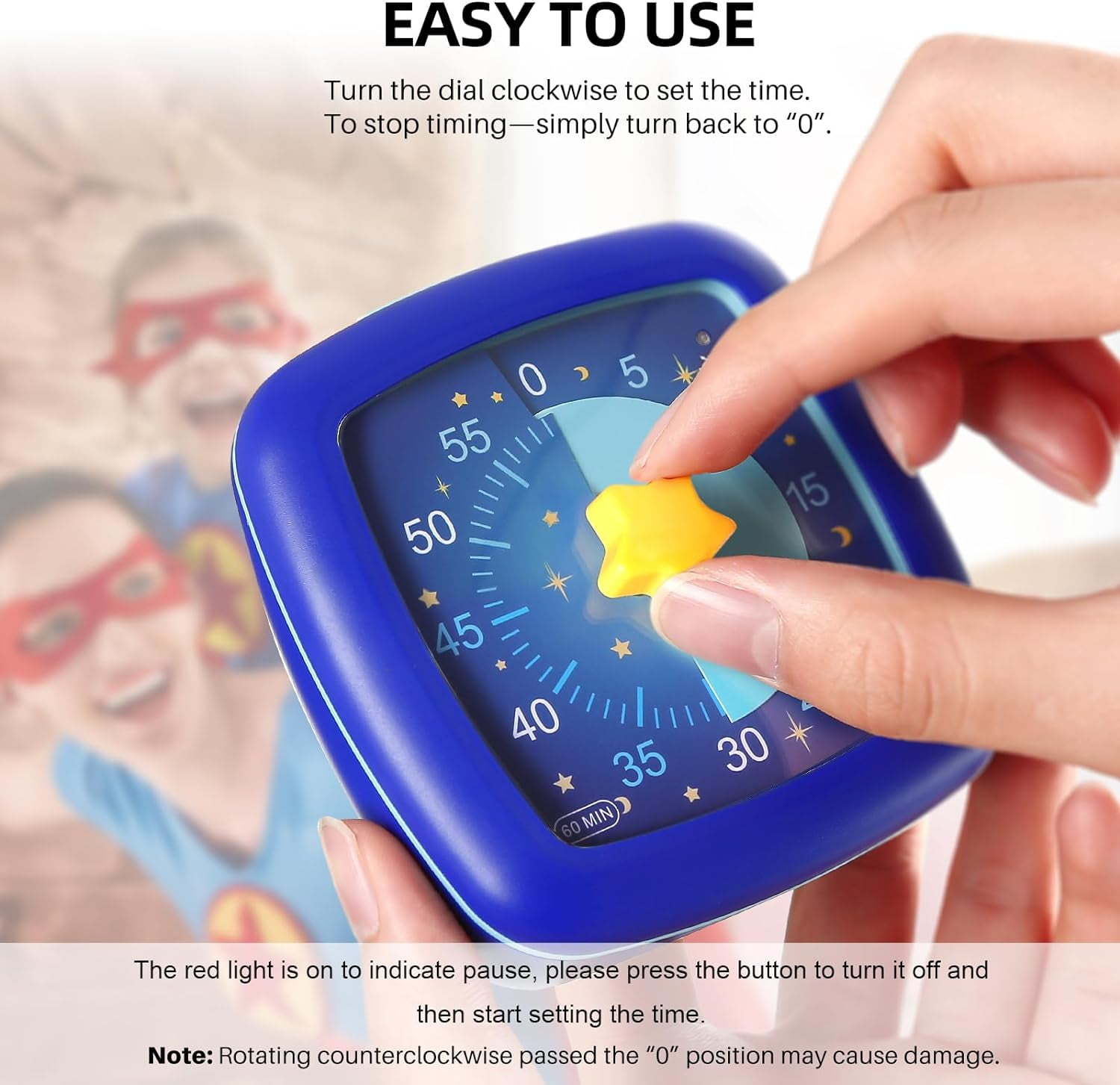 QIHE-60-Minute Visual Timer, Silent Study Timer for Kids and Adults ...
