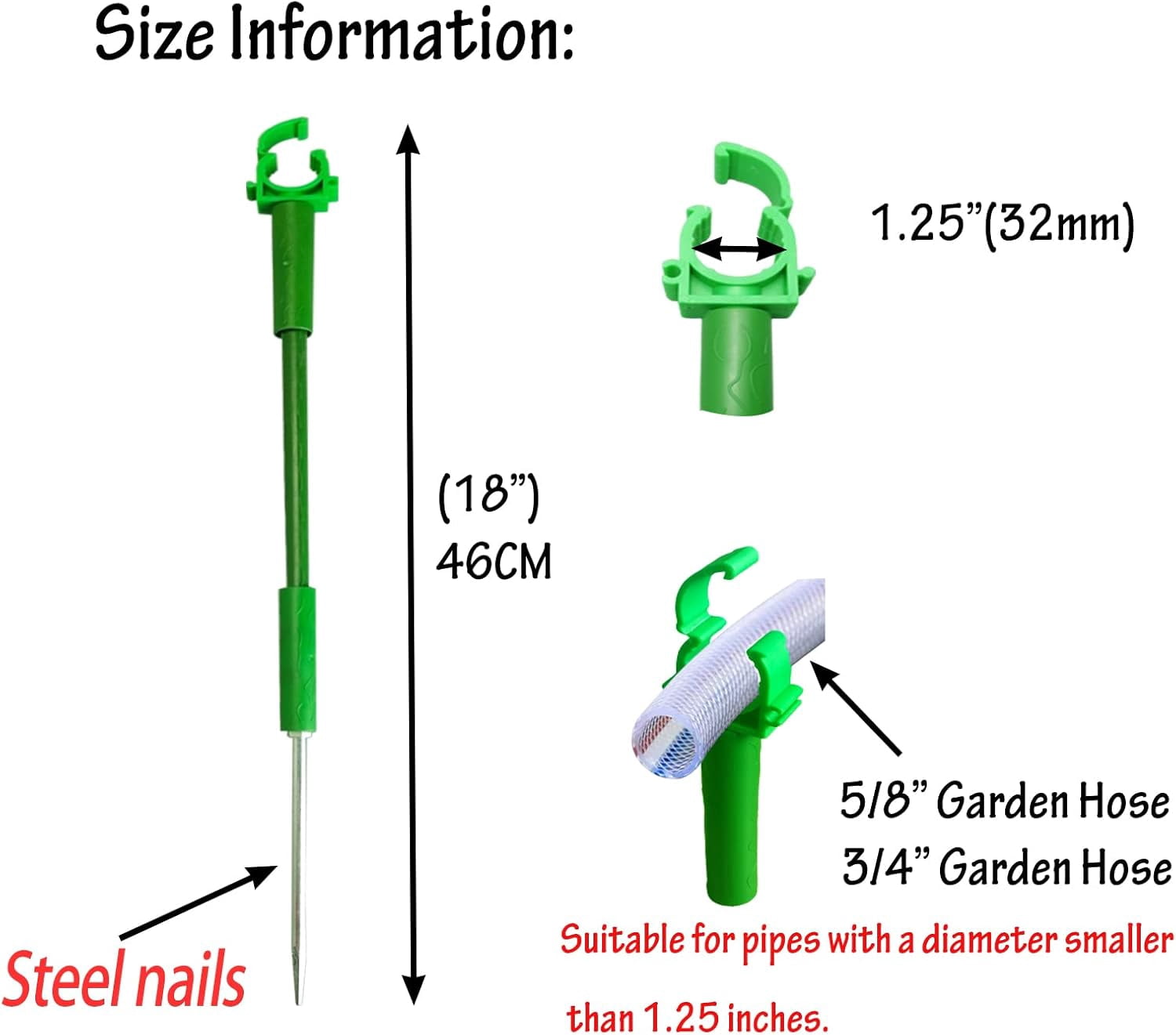 QIHE-6PC 1'' Hose Guides for Garden DecorativeWater Hose Hoder to Keep ...