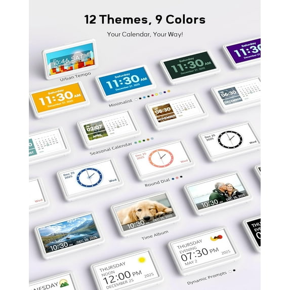 QIHE-7" Digital Dementia Alarm Clock Large Display for Seniors, Plug in ...