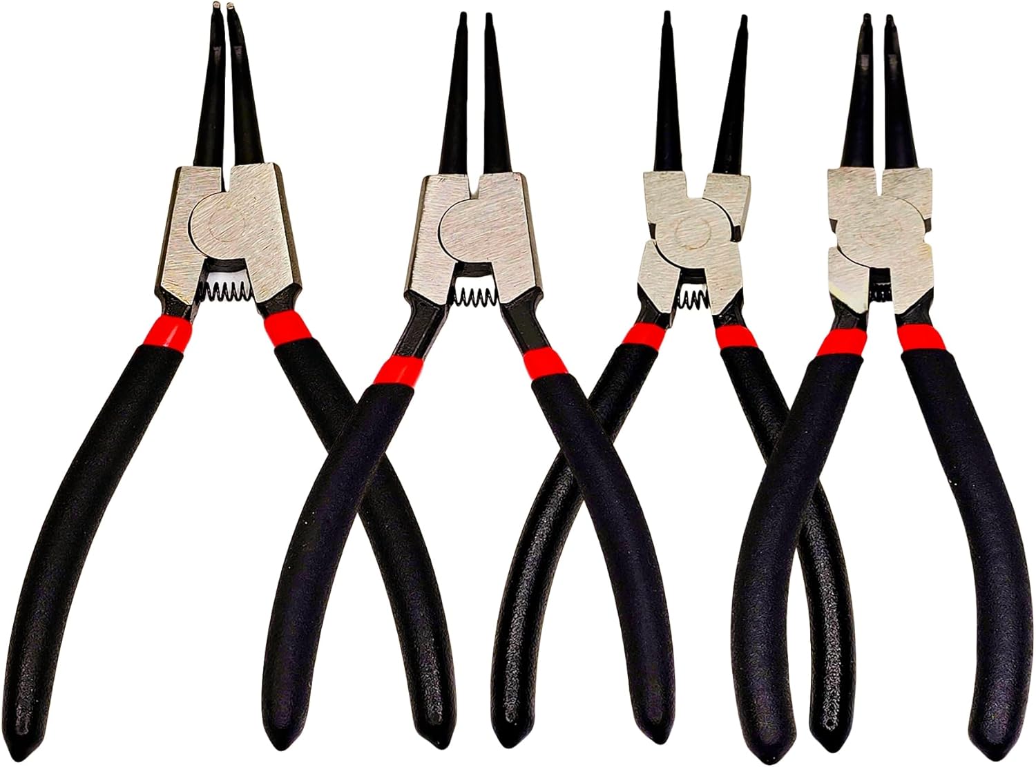 QIHE-7” Snap Ring Pliers Set 4PC, Internal/External Circlip Pliers with ...