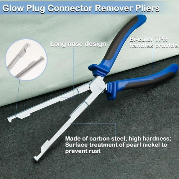 QIHE-9-Inch Glow Plug Pliers Straight Jaw Glow Plug Connector Plier ...