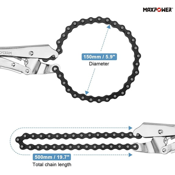 QIHE-9-Inch Locking Chain Clamp with 19.7-Inch Chain, 2 Pack - Walmart.com
