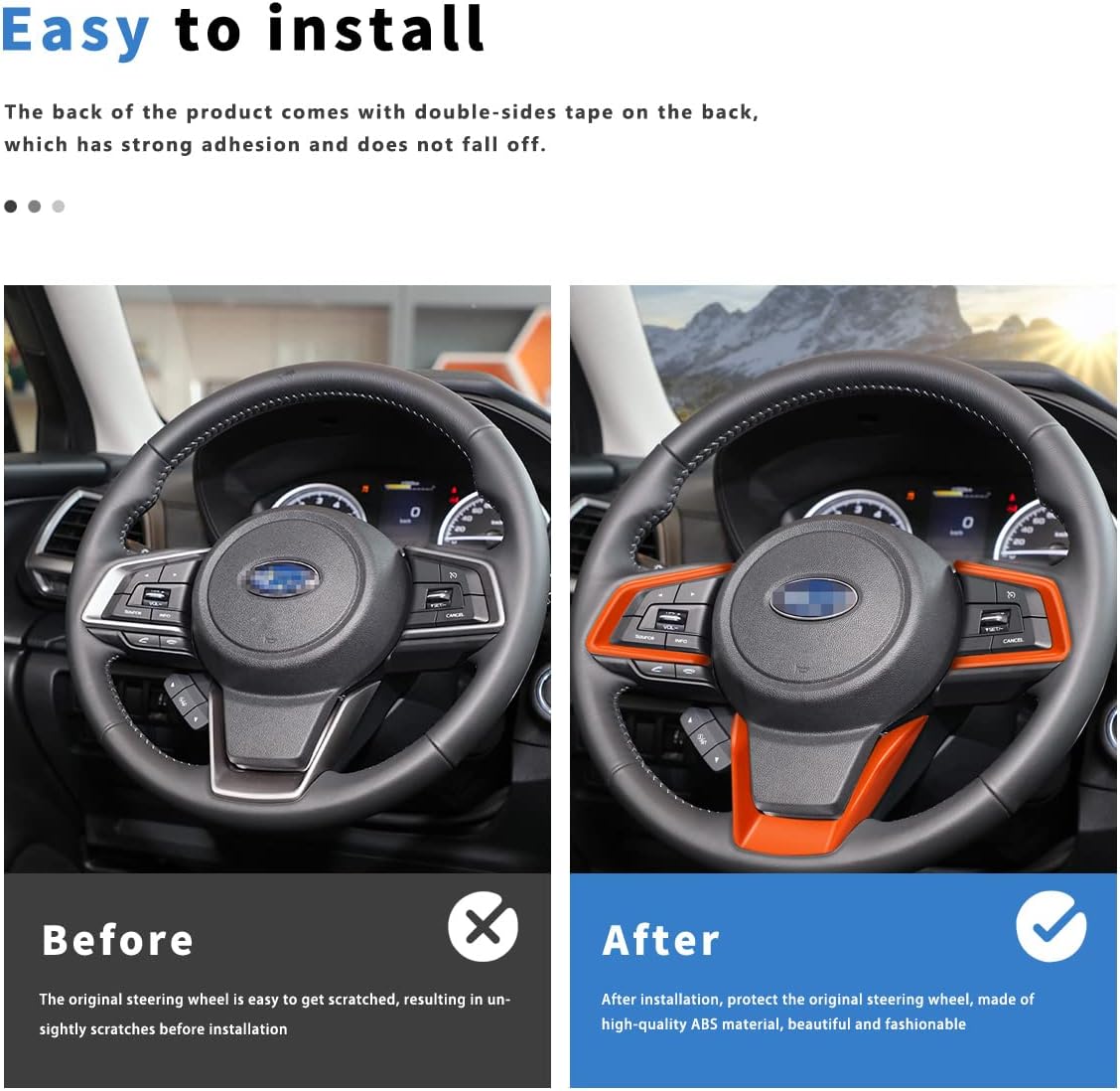 QIHE-Auovo Steering Wheel Cover Trims for Subaru Crosstreck Outback ...
