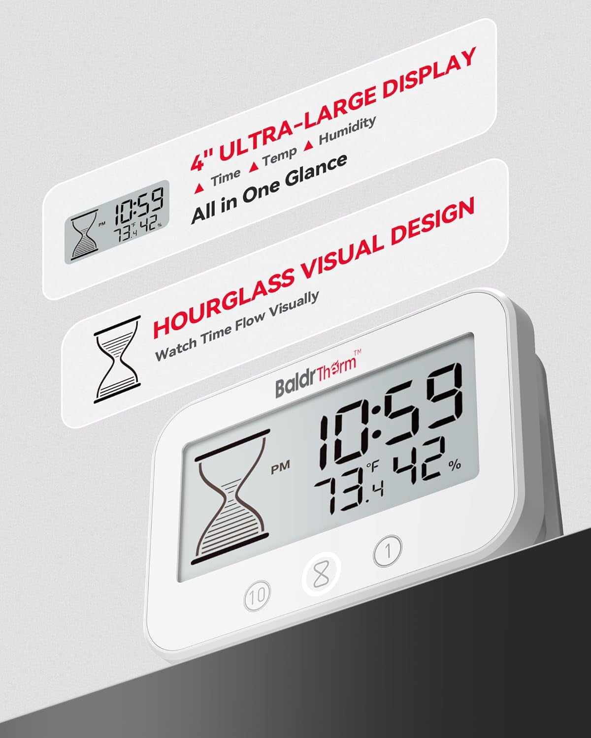 QIHE-Baldrtherm Digital Timer, Works as a Countdown Timer, Real-time ...