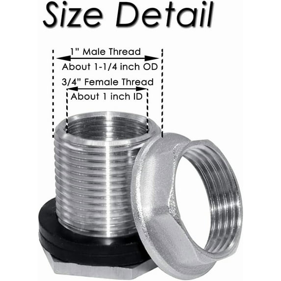 QIHE-Beduan Spigot Rain Barrel Faucet Kit Stainless Steel 3/4" GHT Rain ...