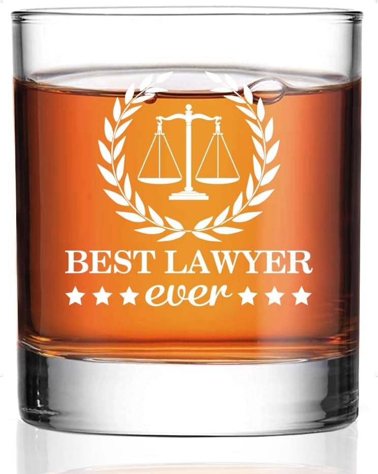 QIHE-Best Lawyer Ever Whiskey Glass, Funny Legal Gifts for Attorney Law ...