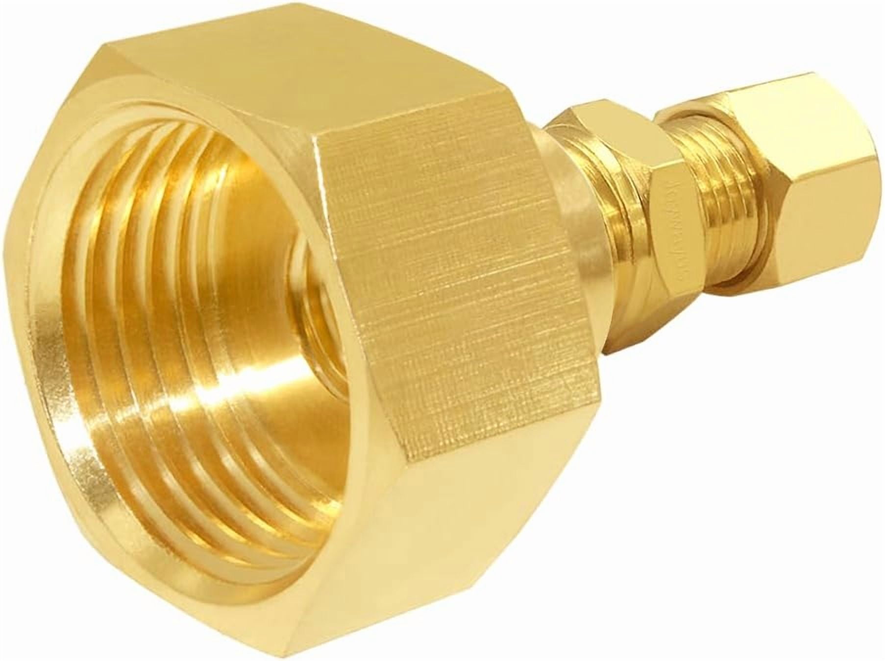 QIHE-Brass 3/4" GHT Female Garden Hose Thread to 1/4" OD Compression ...
