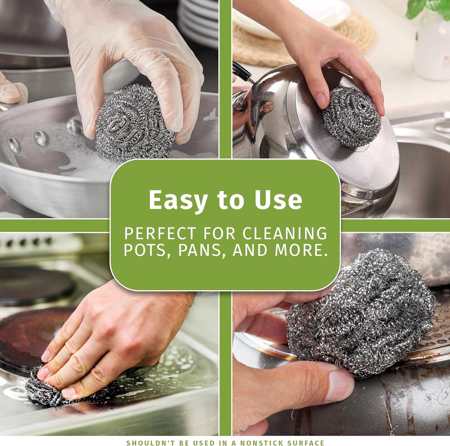 QIHE-Brheez Stainless Steel Cleaner Scouring Pads [12 Pack ...