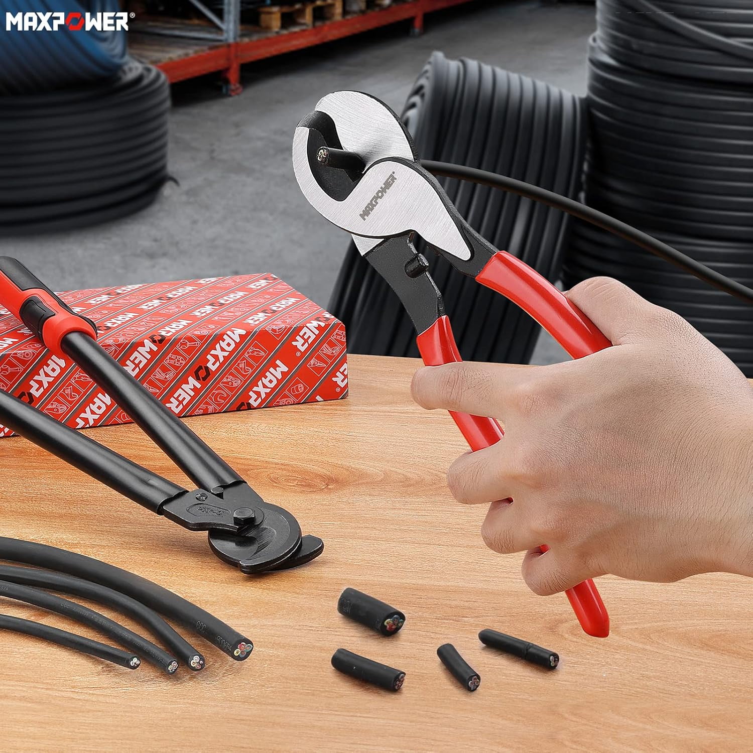 QIHE-Cable Cutters Set, 10-inch and 14 in-ch Heavy Duty Cable Cutters ...