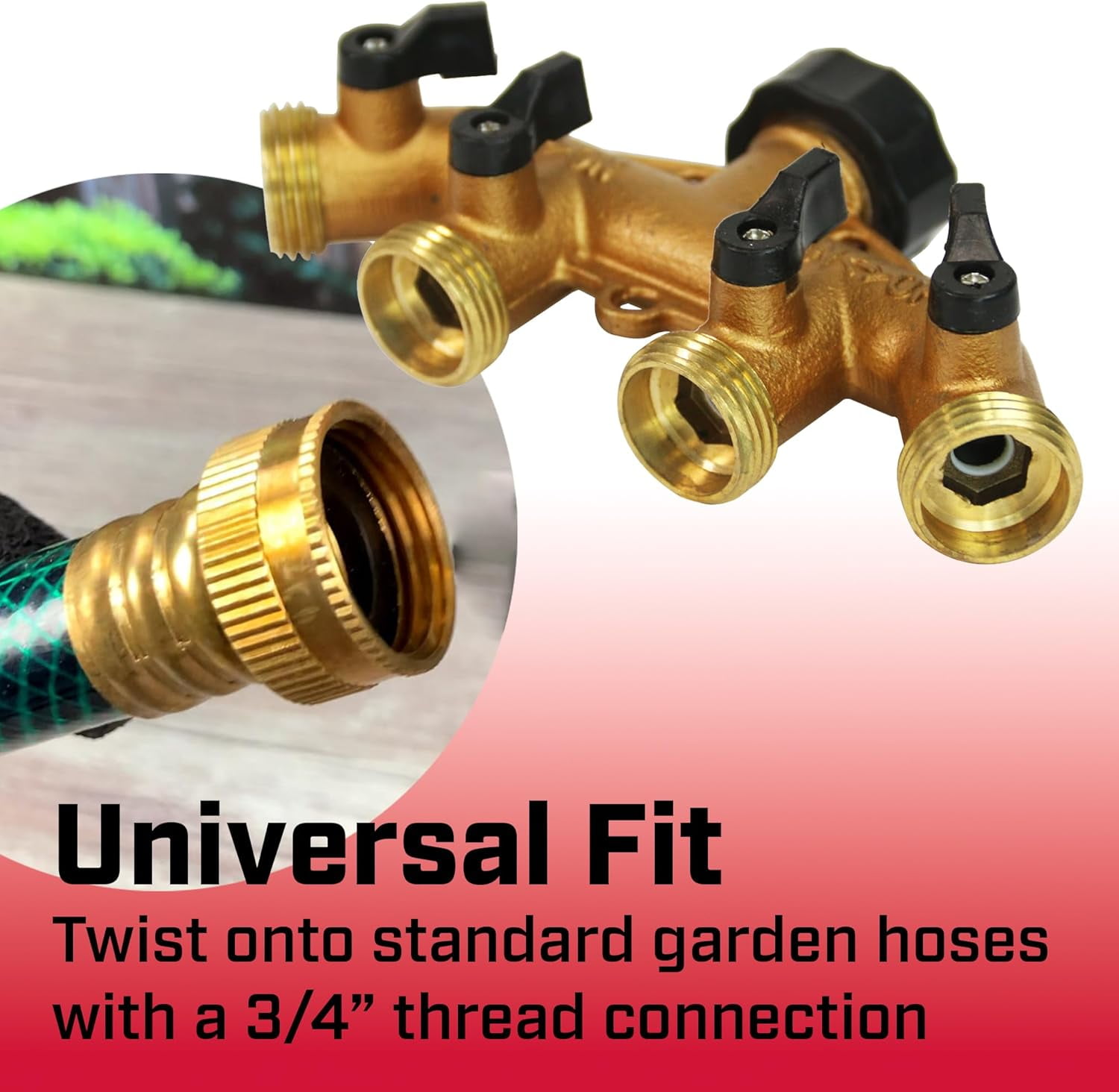 QIHE-Chapin 6-9473: Heavy-Duty 4-Way Brass Manifold Hose Connection ...