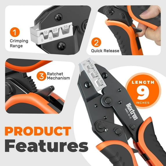 QIHE-Crimping Tool for Sleeves Ferrule Terminals and Pin Cord End - AWG ...