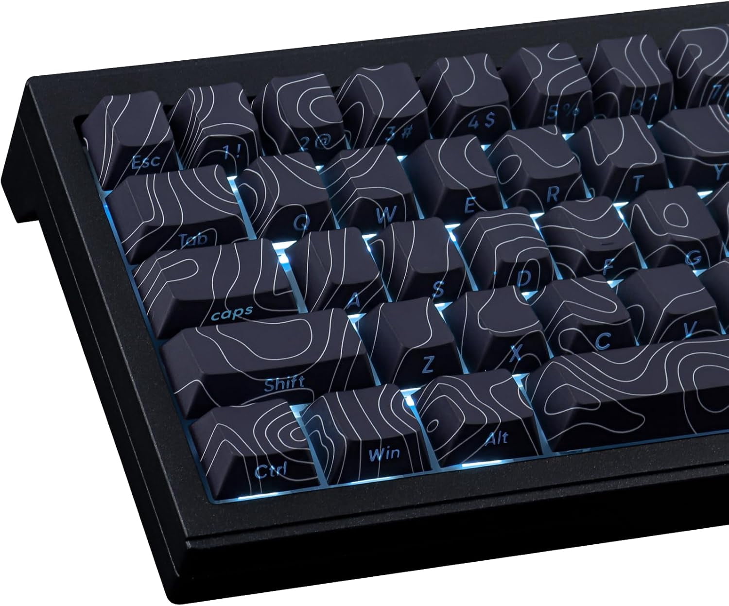 QIHE-Custom Keycaps,PBT Side Printed Keycap Set - Shine Through 135 ...