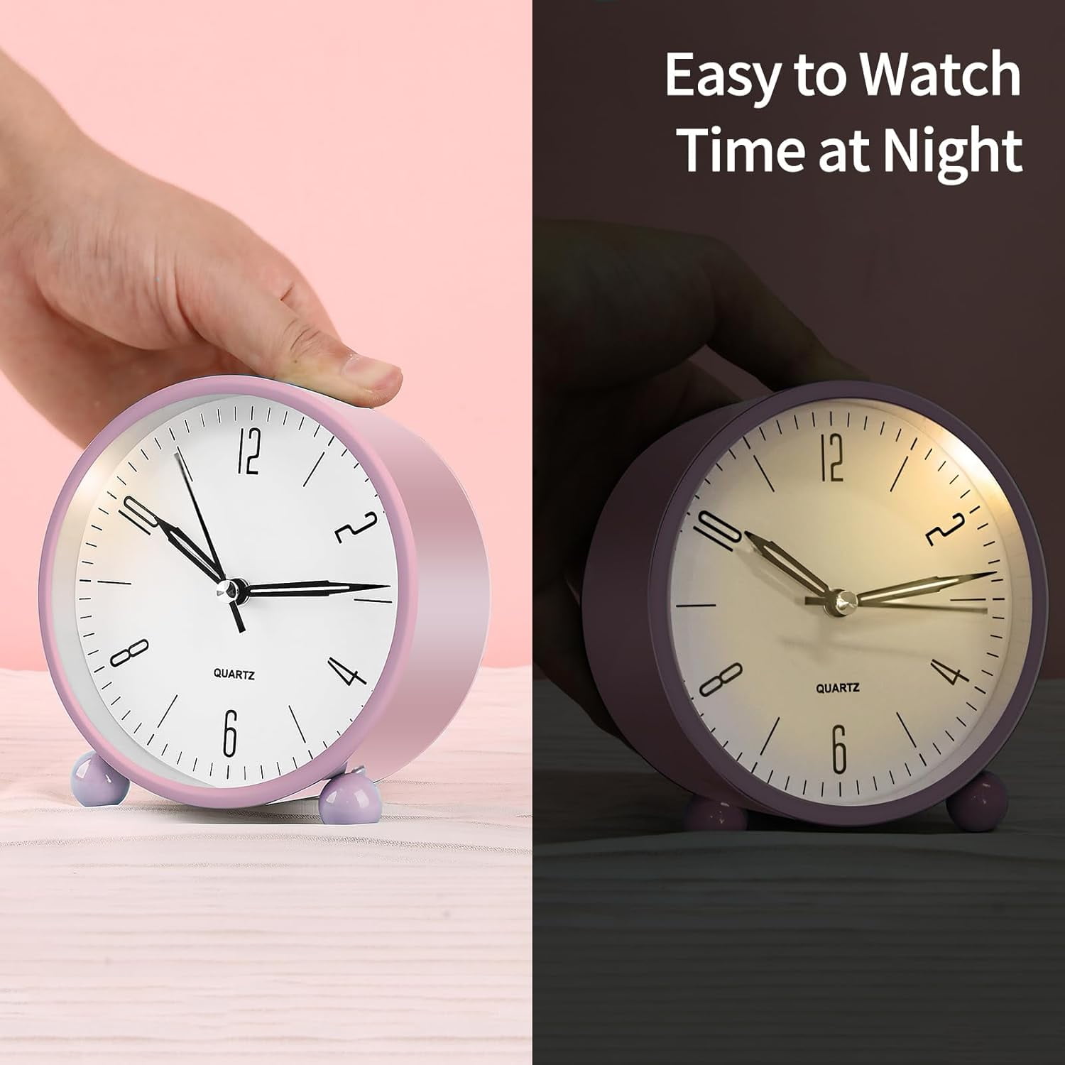 QIHE-Cute and Safe Alarm Clock for Kids Battery Powered (Battery ...