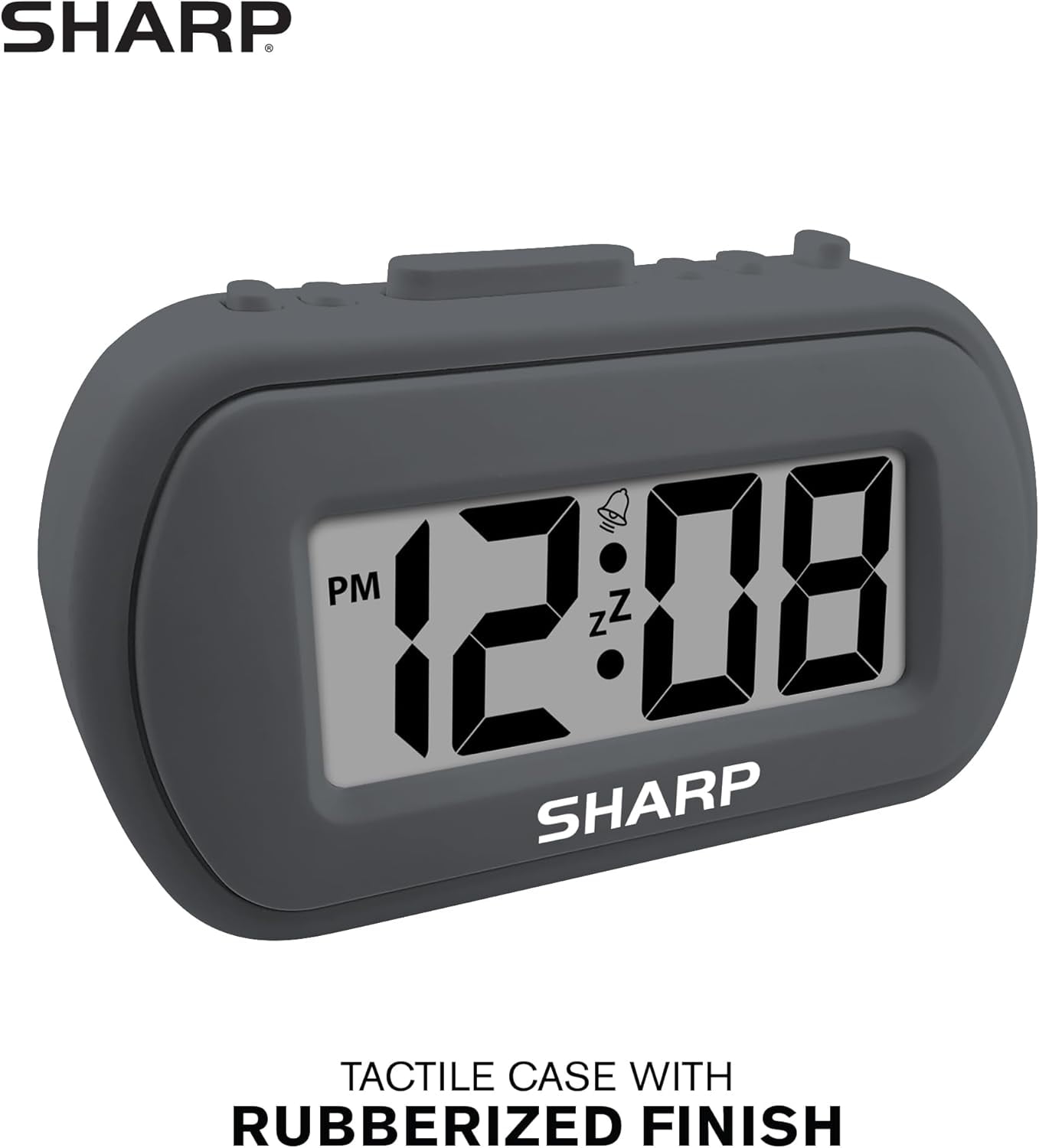 QIHE-Digital Alarm Clock – Tactile Plastic Case with Soft Rubberized ...