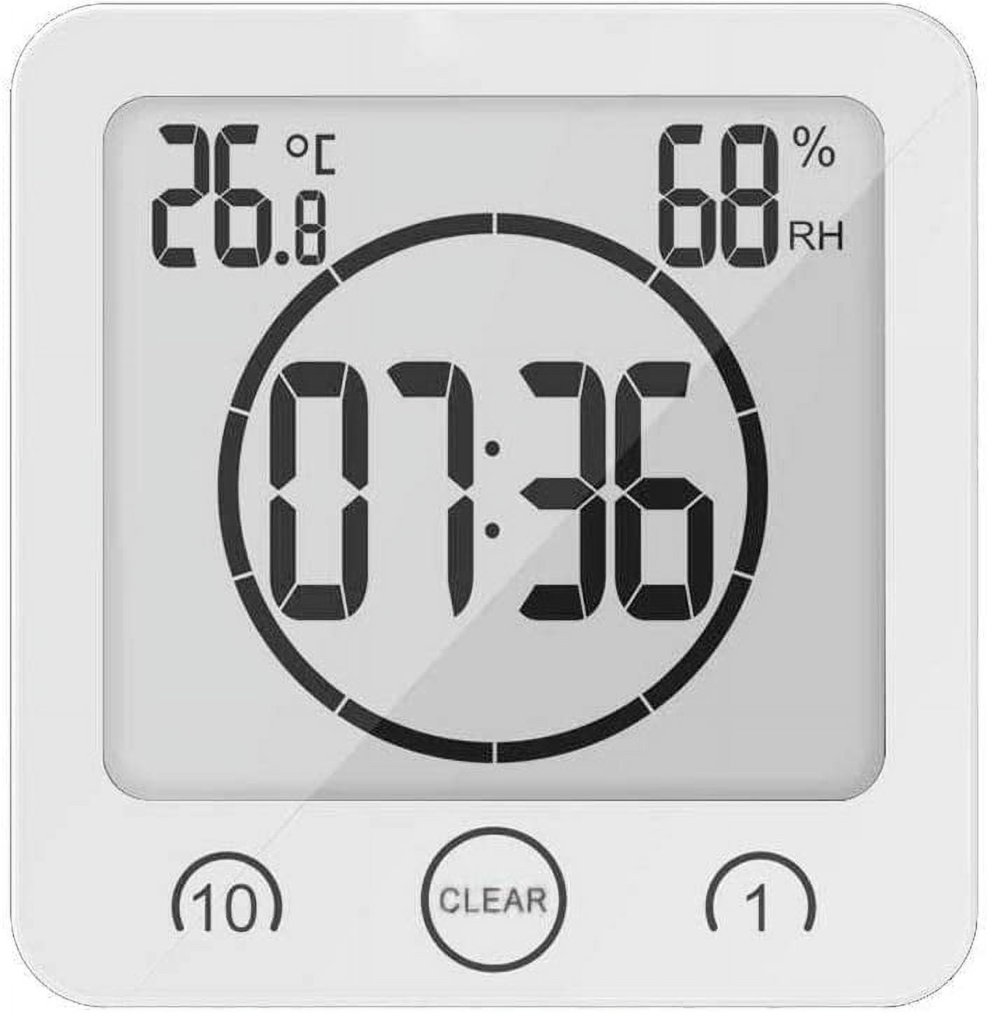 QIHE-Digital Bathroom Shower Wall Clock Timer with Alarm with Big LCD ...