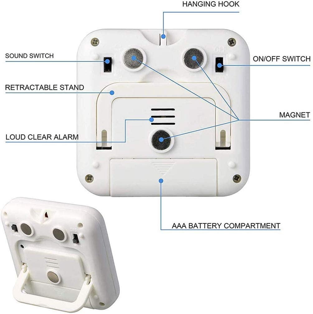 QIHE-Digital Kitchen Timer with Mute/Loud Alarm, ON/Off Switch, 12 Hour ...