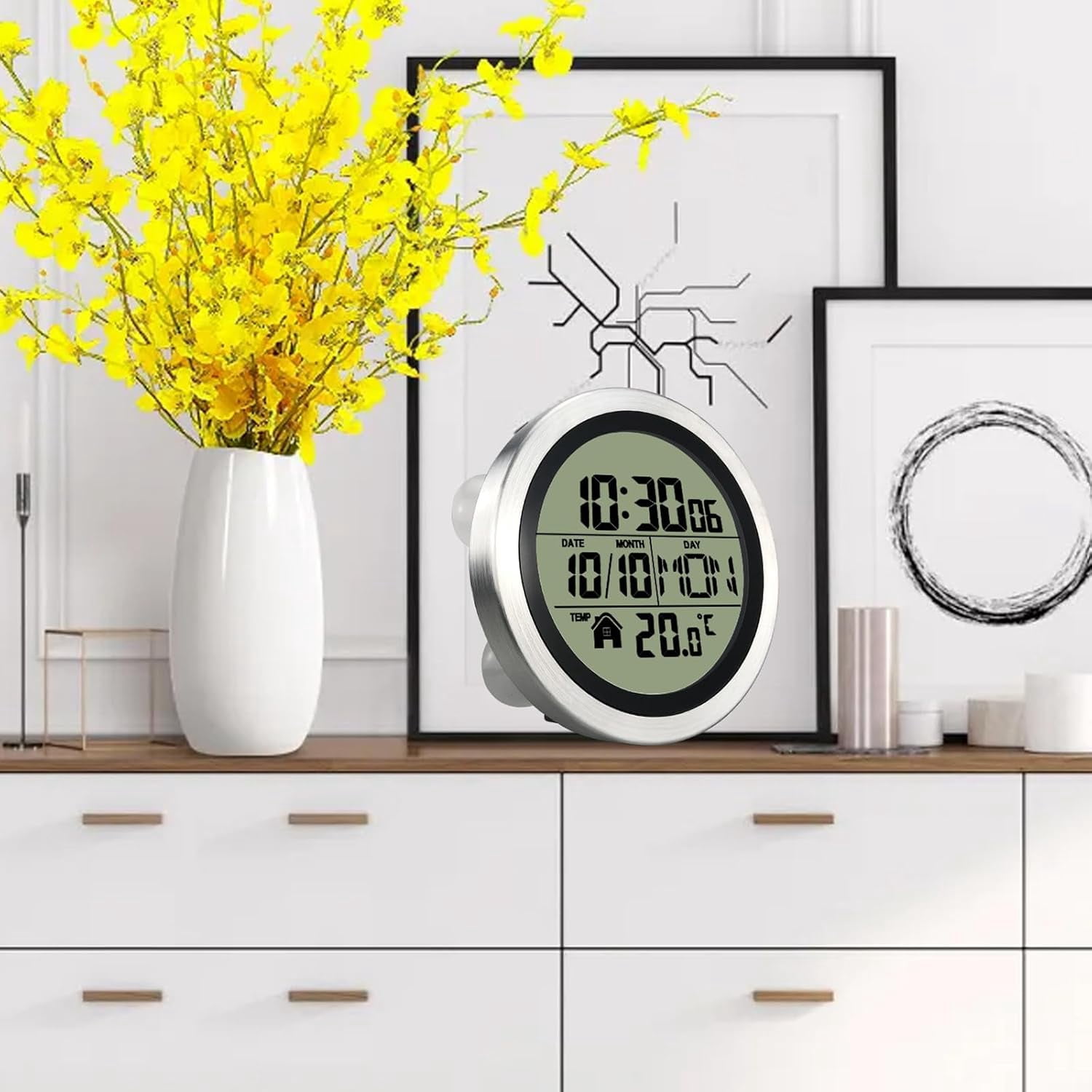QIHE-Digital Waterproof Shower Clock,Waterproof Wall Clock for Bathroom ...