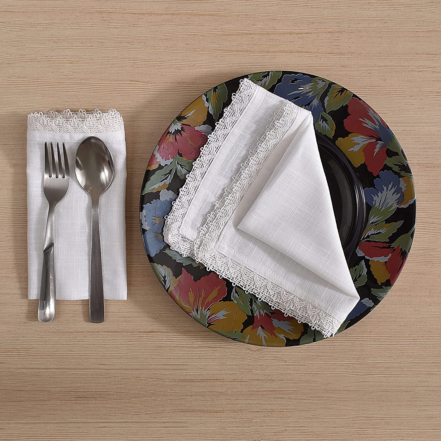 QIHE-Dinner Cloth Napkins in 100% Cotton, 12 Pieces Small Table Napkin ...