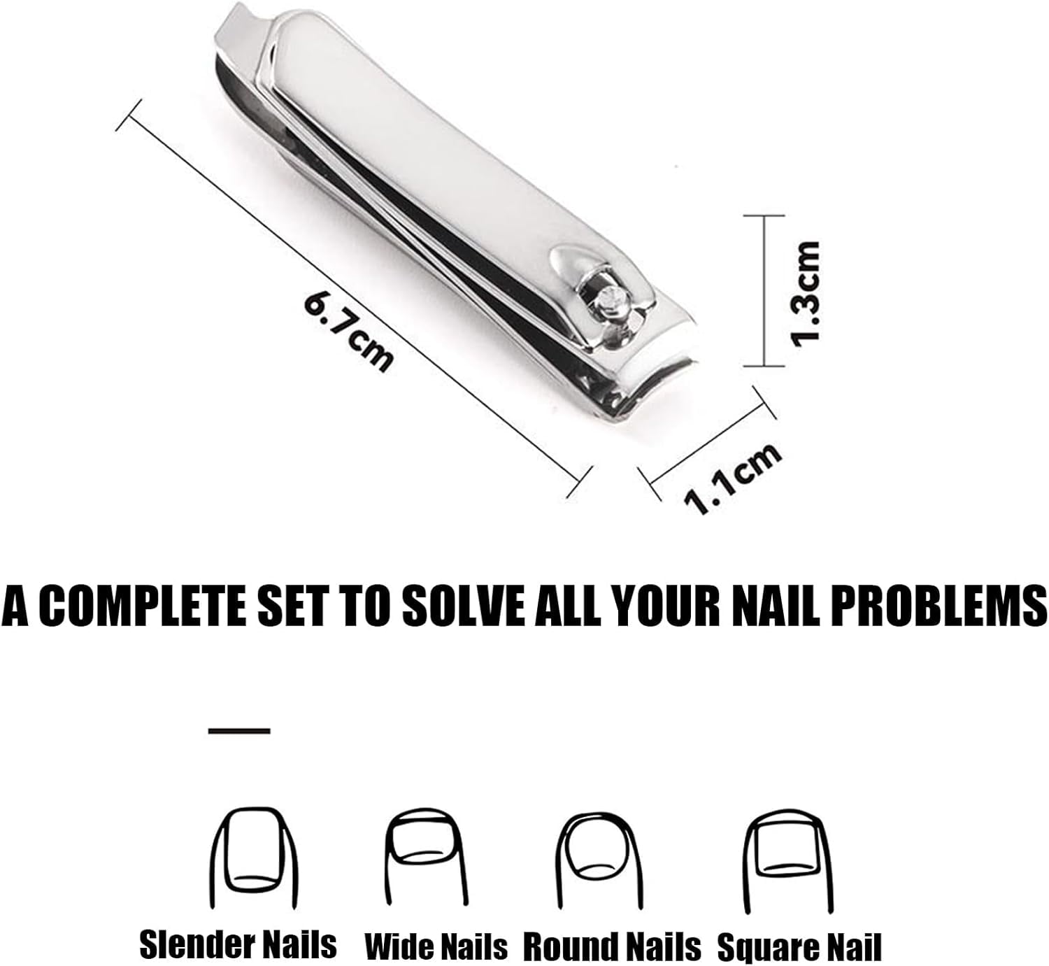 QIHE-Double Headed Premium Stainless Steel Fingernail Toenail Clippers ...