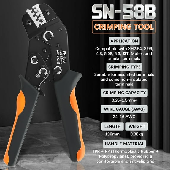 QIHE-Dupont Crimping Tool Kit with 1600PCS 2.54mm Dupont Connectors ...