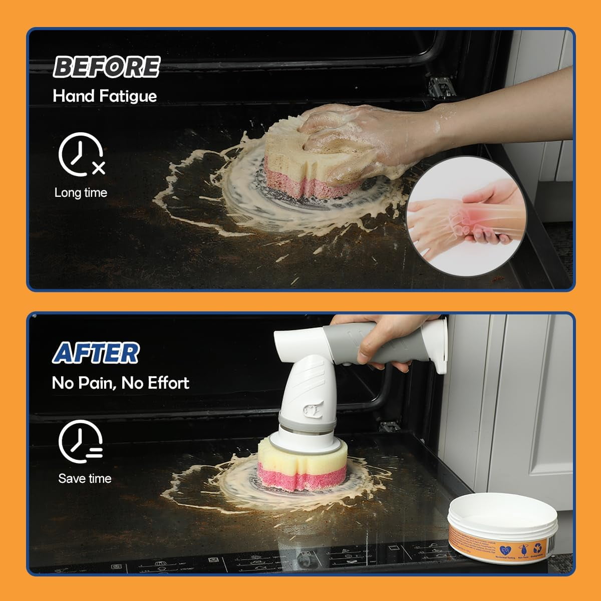 QIHE-Electric Spin Scrubber Wand Compatible with Scrub Daddy/Mommy with ...