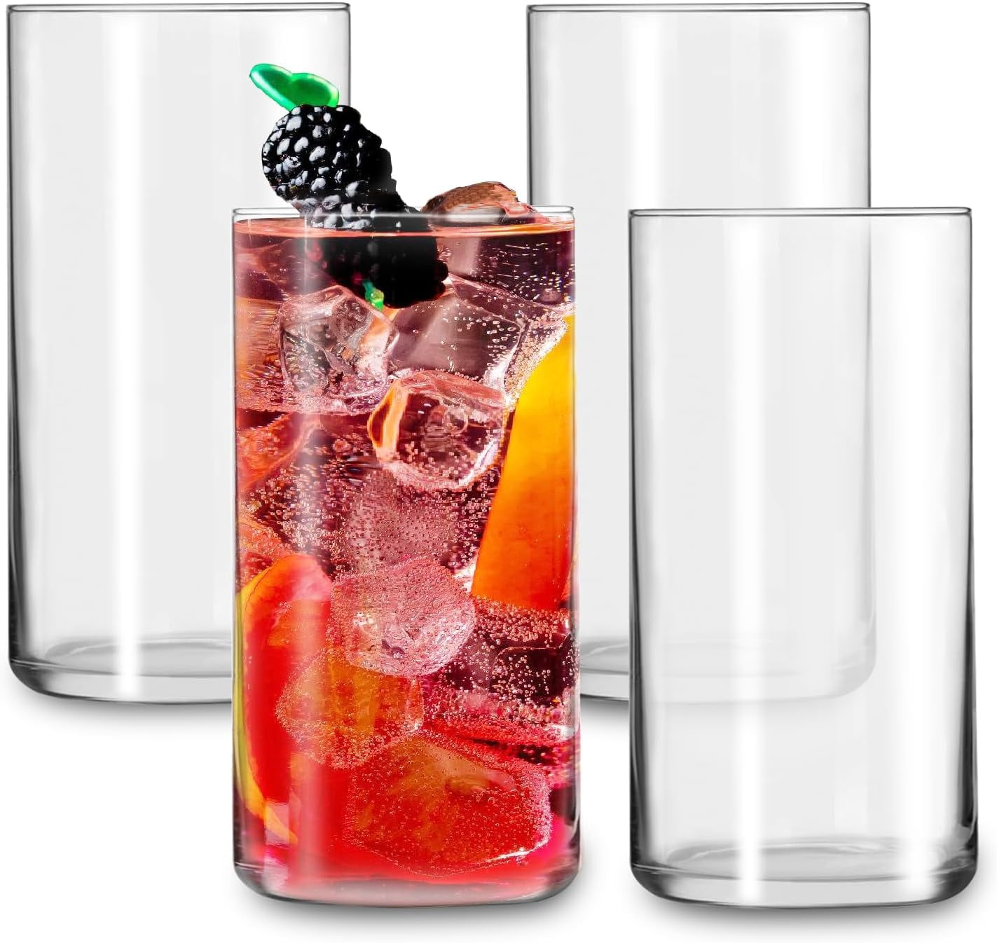 QIHE-Everyday Drinking Glasses Set of 4, 20 oz Lightweight Thin ...