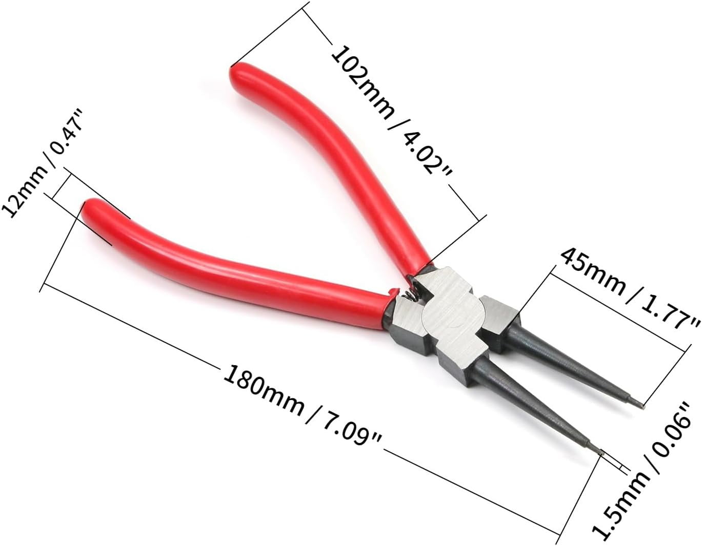QIHE-External Straight Jaw Ring Pliers, 7-inch External Circlip Pliers ...