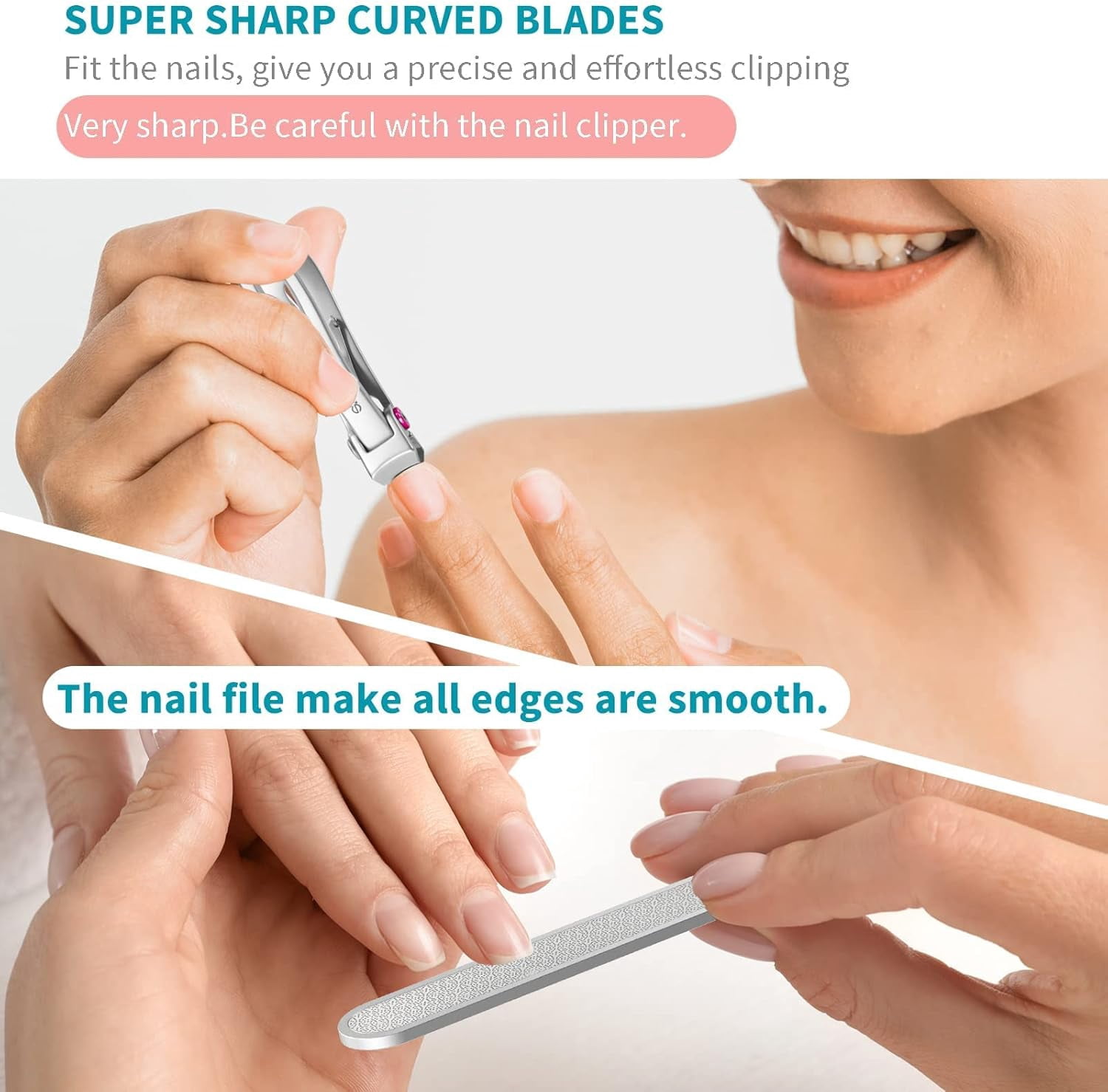 QIHE-Fingernail Clippers,Nail Clippers for Tough Fingernails or Thick ...