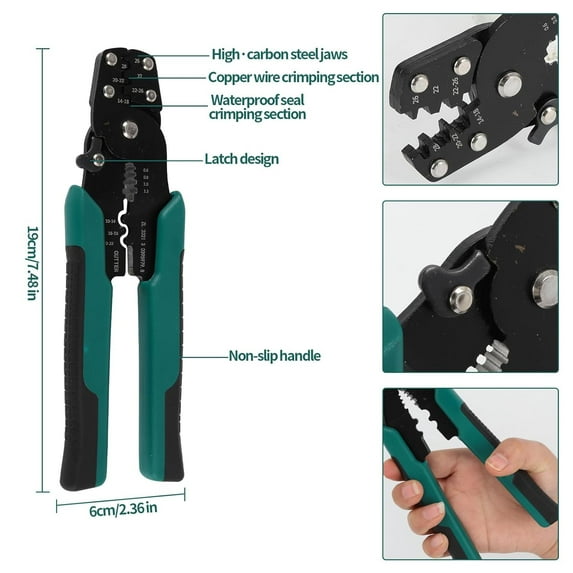 QIHE-Fork Spade Connectors Kit with Crimp/Stripping/Cutting ...