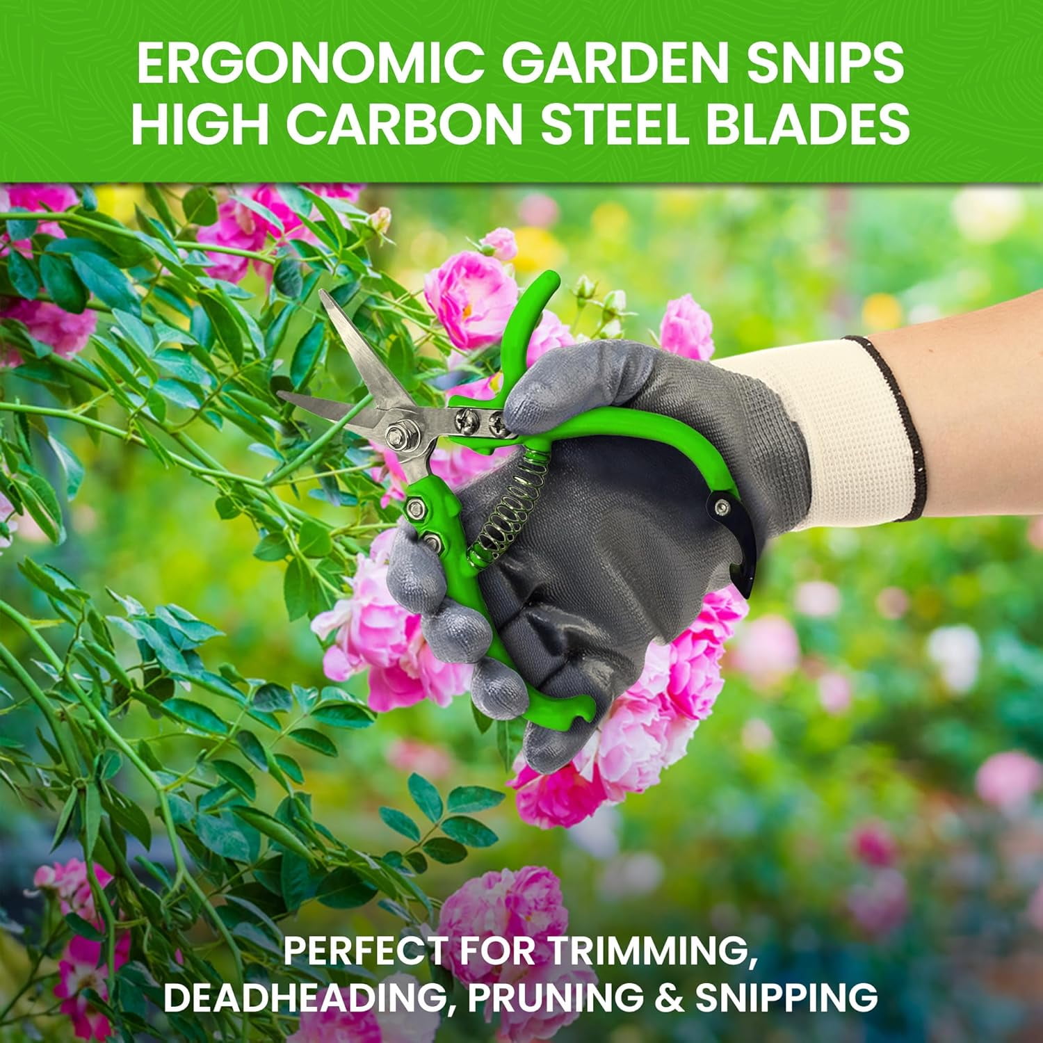 QIHE-GARDEN GURU Ergonomic Garden Snips Clippers \u2013 Professional ...