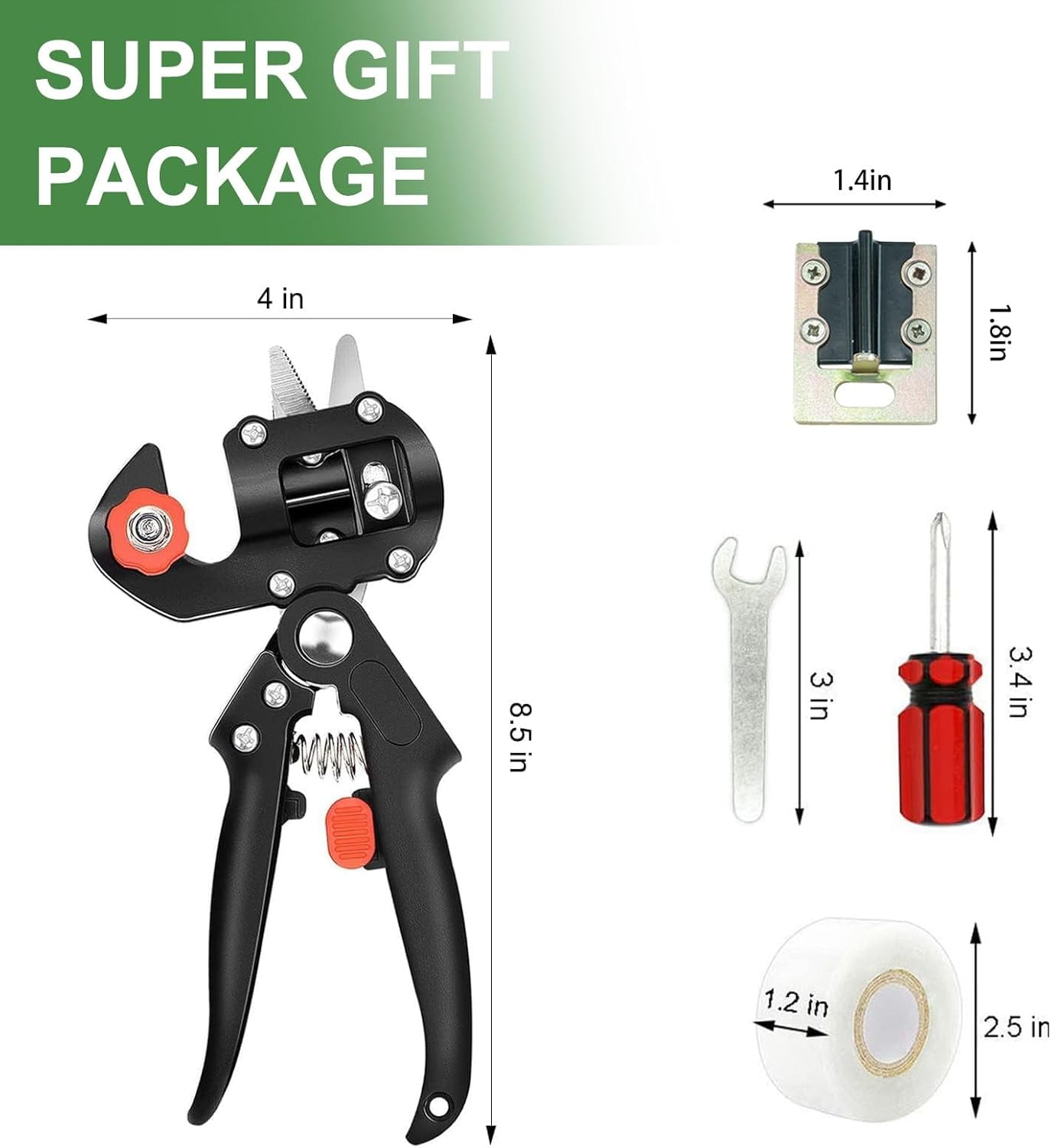 QIHE-Garden Grafting Tool Pruner Kits, 2 in 1 Pruning Tools Including ...