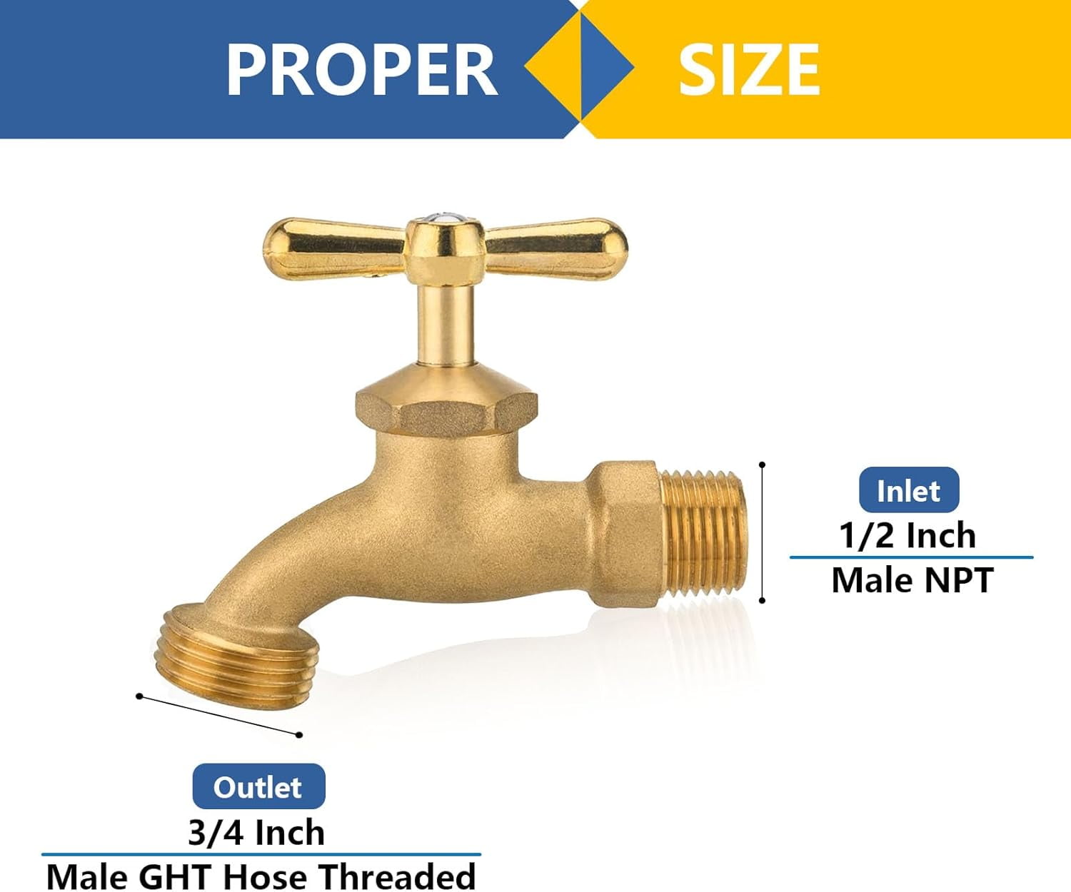 QIHE-Garden Hose Bibb Faucet/Valve, Outdoor Water Spigot with 1/2 Inch ...