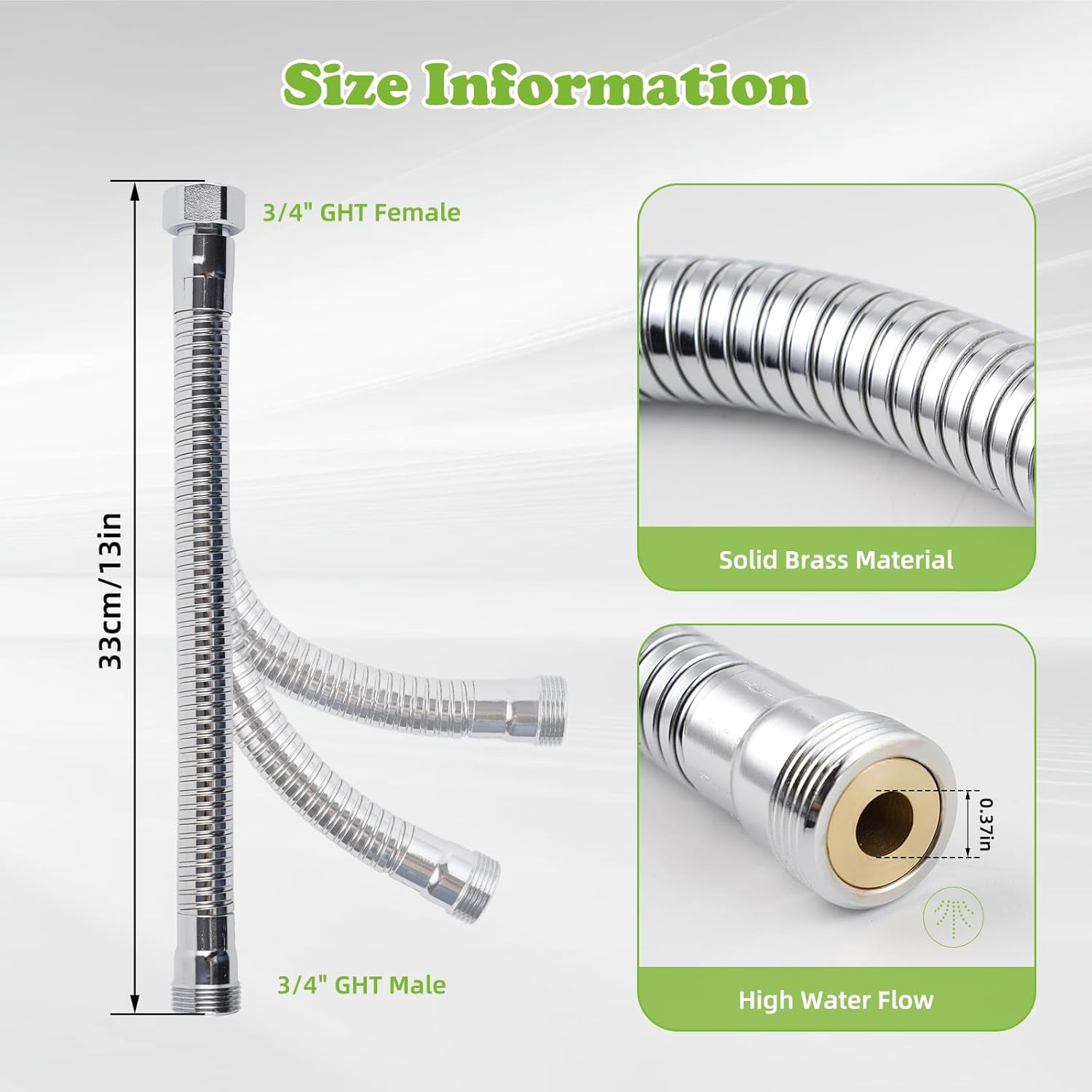 QIHE-Garden Hose Protector, Solid Brass Swivel Hose Extension, Flexible ...