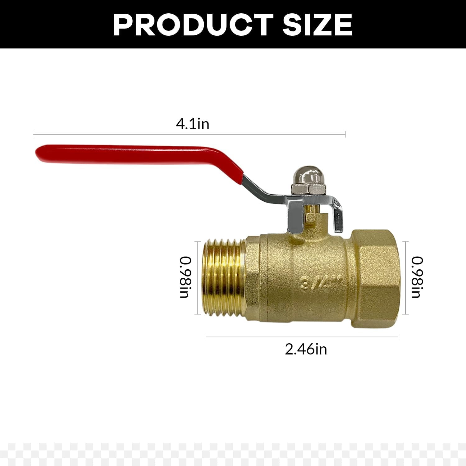 QIHE-Garden Hose Shut Off Valve Full Flow Water Hose Ball Valve 3/4 ...