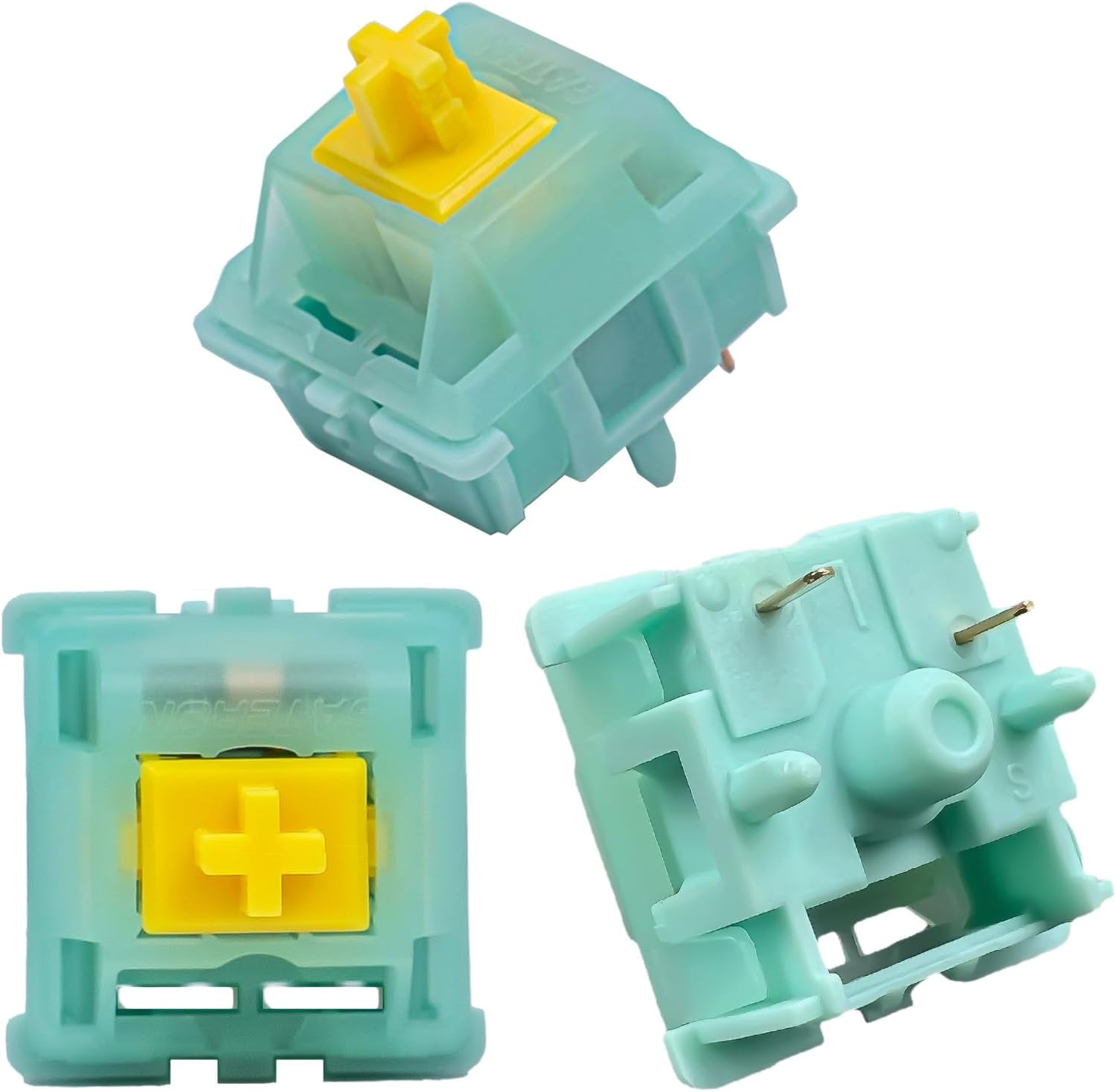 QIHE-Gateron Jade Yellow Pro Open V3 Linear Keyboard Switch,5-Pin 55gf ...