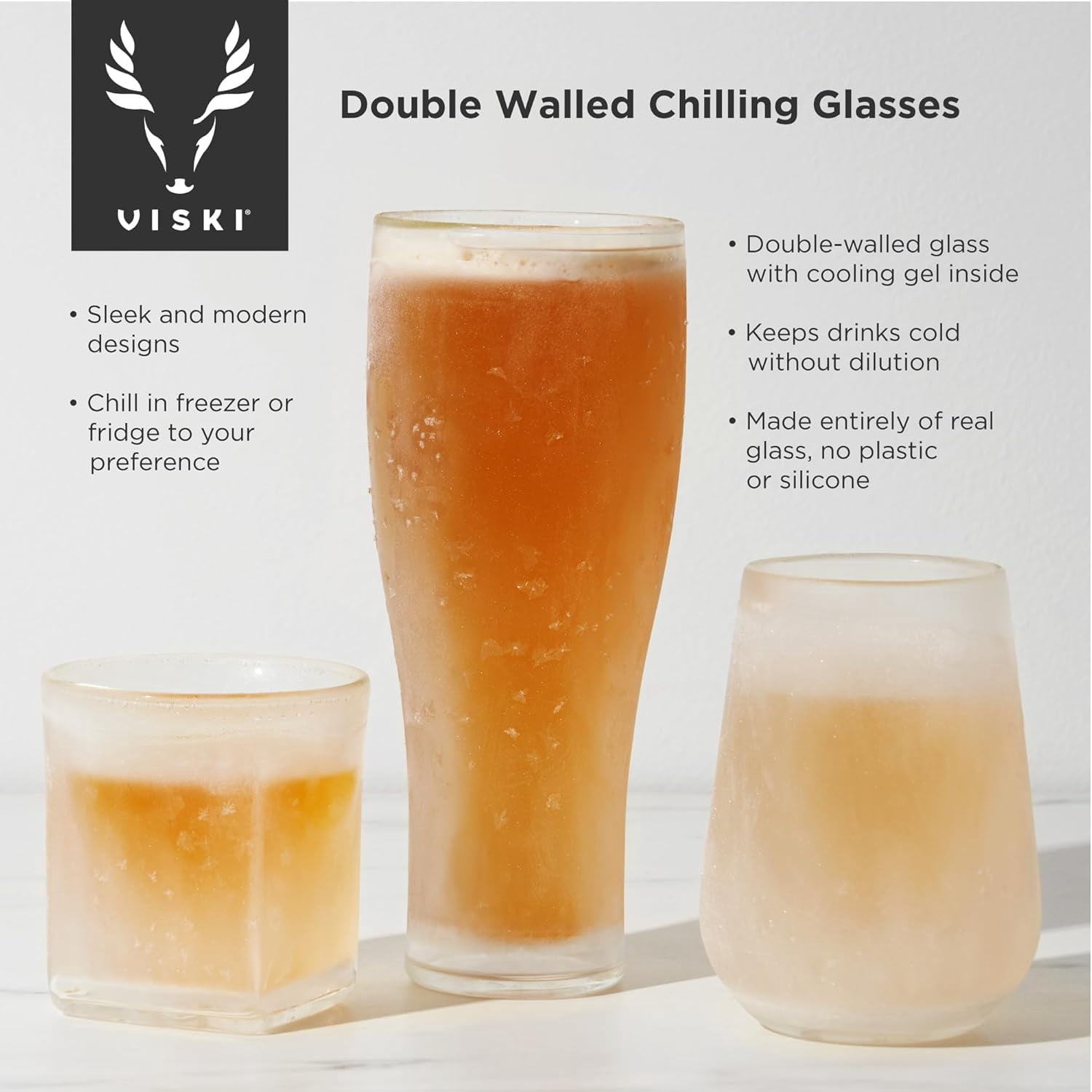 QIHE-Glacier Wine Glass, Double Walled Chilling Wine Glass, Active ...