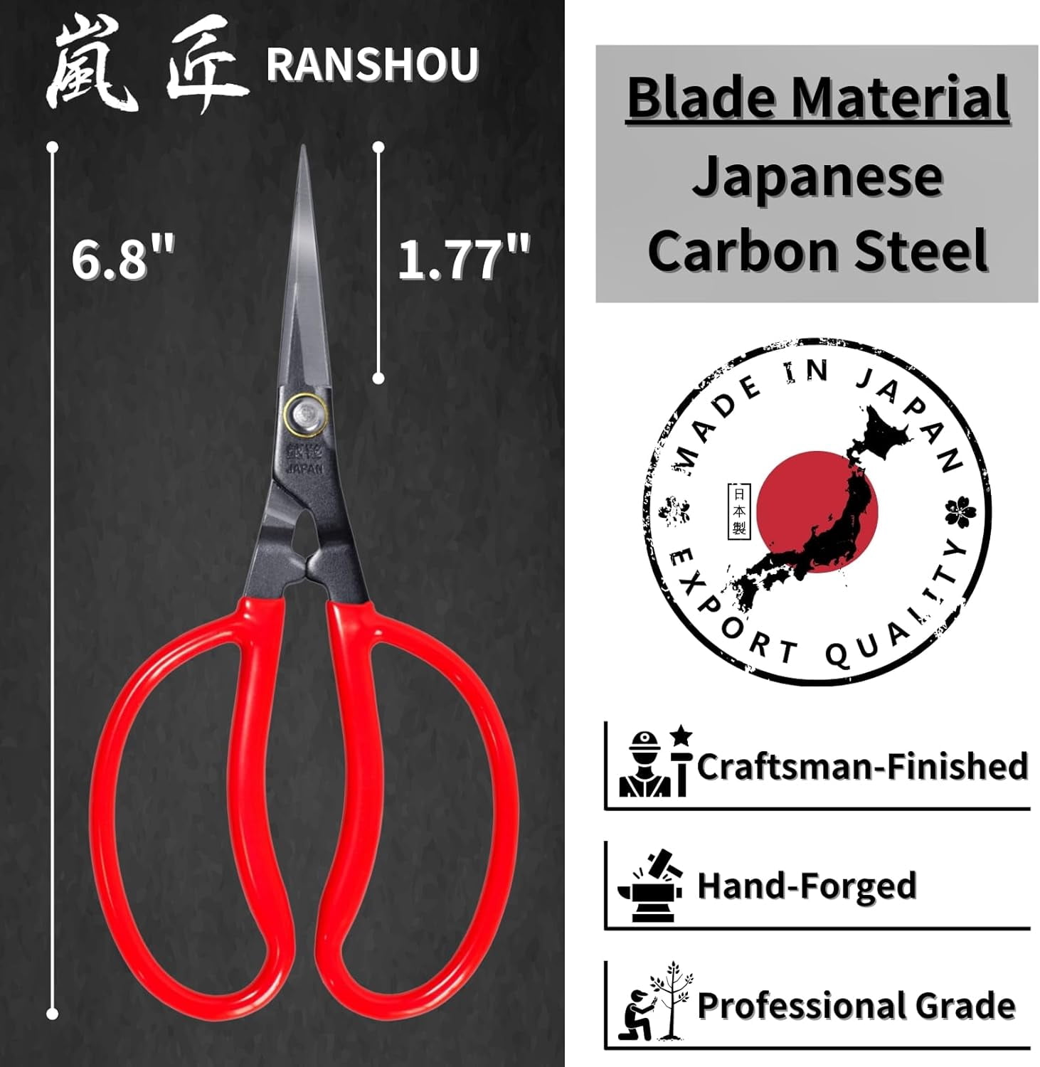 QIHE-Grape Thinning Scissors 6.8\u201d Pointed Tips, Professional ...