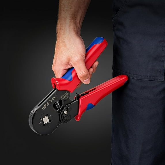 QIHE-HSC8 6-4 Self-Adjustable Crimping Tool - Square 4-Sided Crimps ...