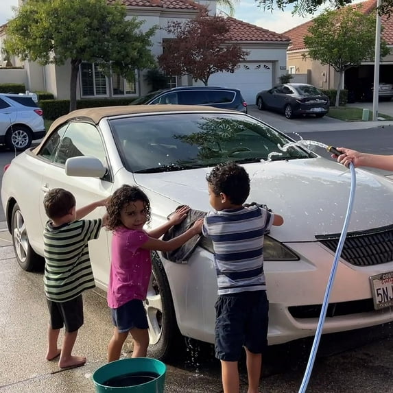 QIHE-Heavy Duty Garden Hose 12 ft x 5/8 Inch Blue Color, Short ...