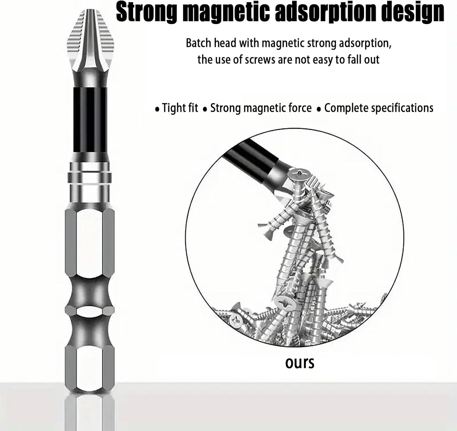 QIHE-High-Magnetic screwdriver Drill Bit SetStrong Magnetic Durability ...