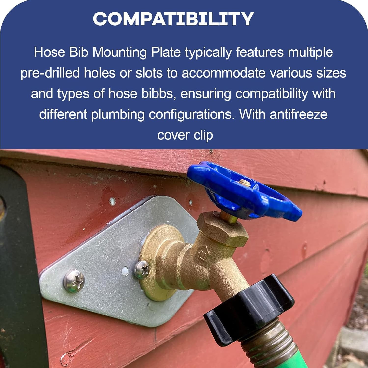 QIHE-Hose Bib Mounting Plate for Outside Faucet Repair Kit Replacement ...