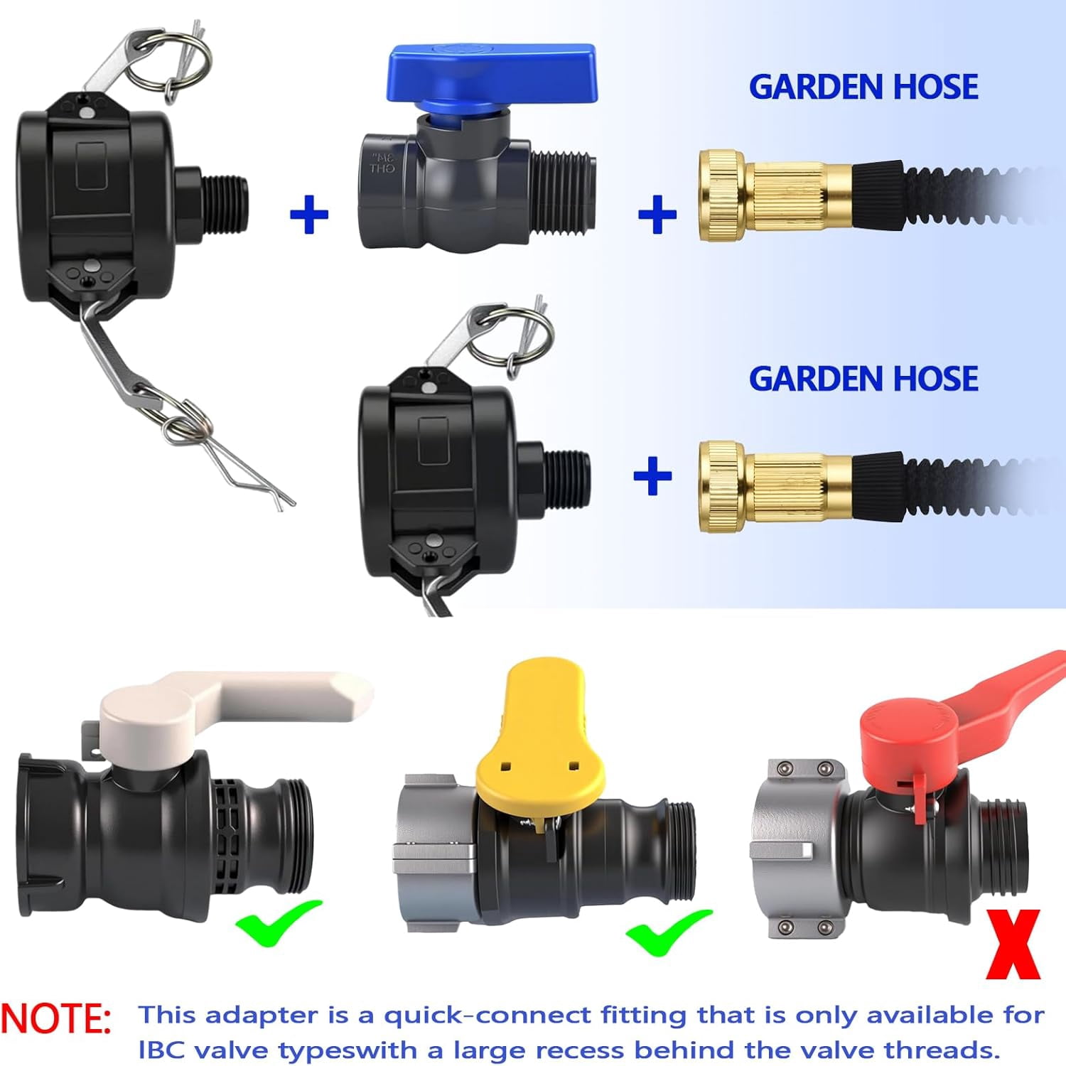 QIHE-IBC Tote Adapter, 2" Cam Lock for 275-330 Gallon IBC Tote Tank ...
