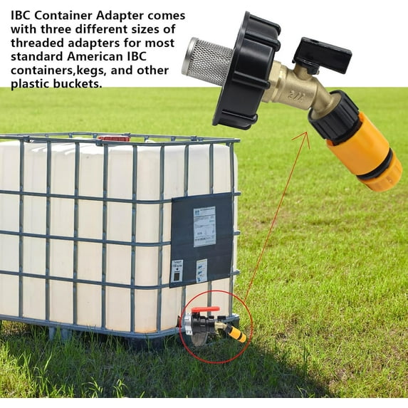 QIHE-IBC Tote Adapter, 275-330 Gallon IBC Tote Water Tank Fittings, 2. ...