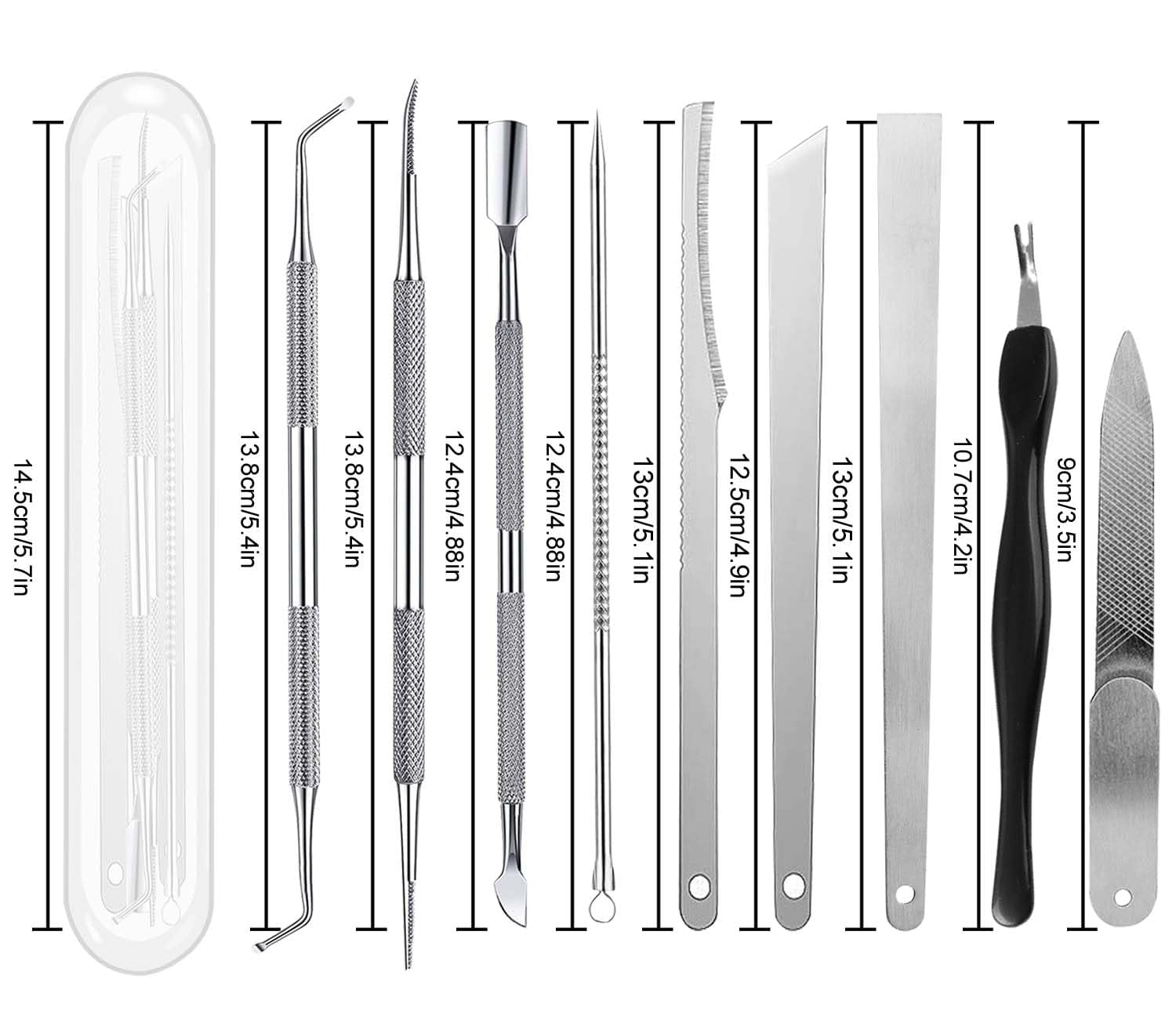 QIHE-Ingrown Toenail File and Lifters Set(9pcs), Professional Pedicure ...
