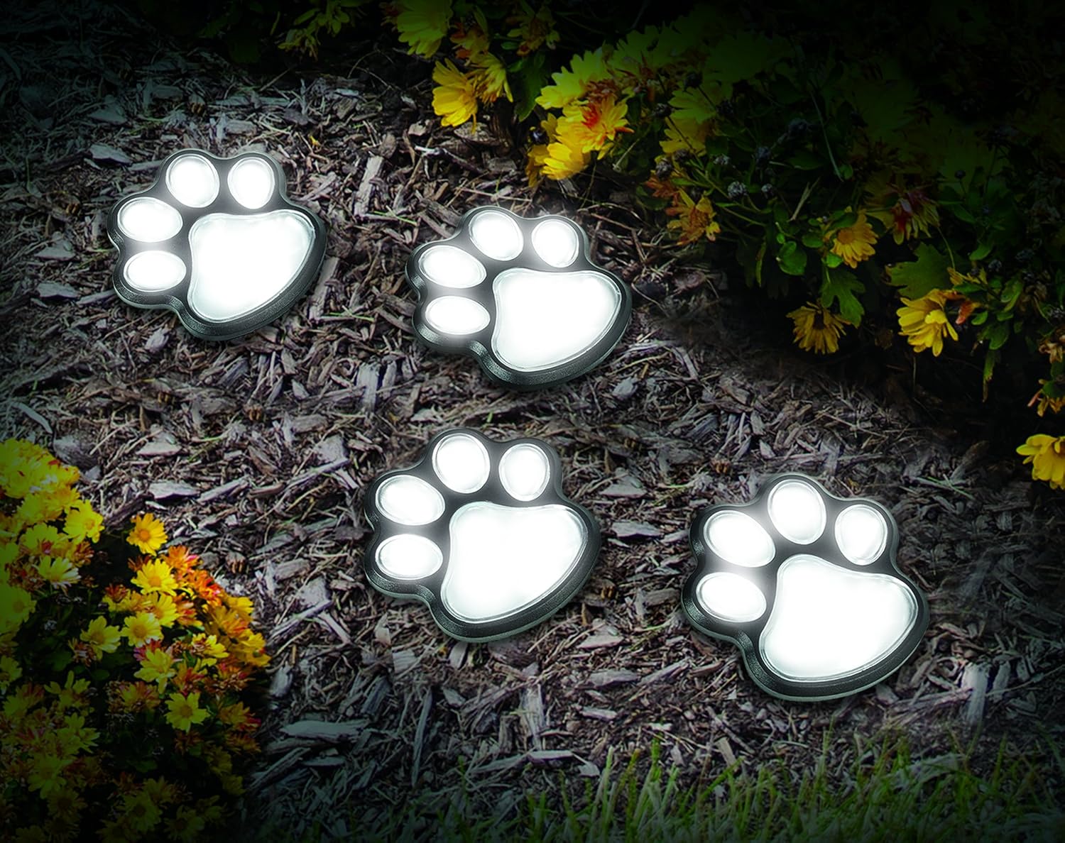 QIHE-JB7356 Dog Paw Solar Lights Outdoor Panels - Bright Energy ...