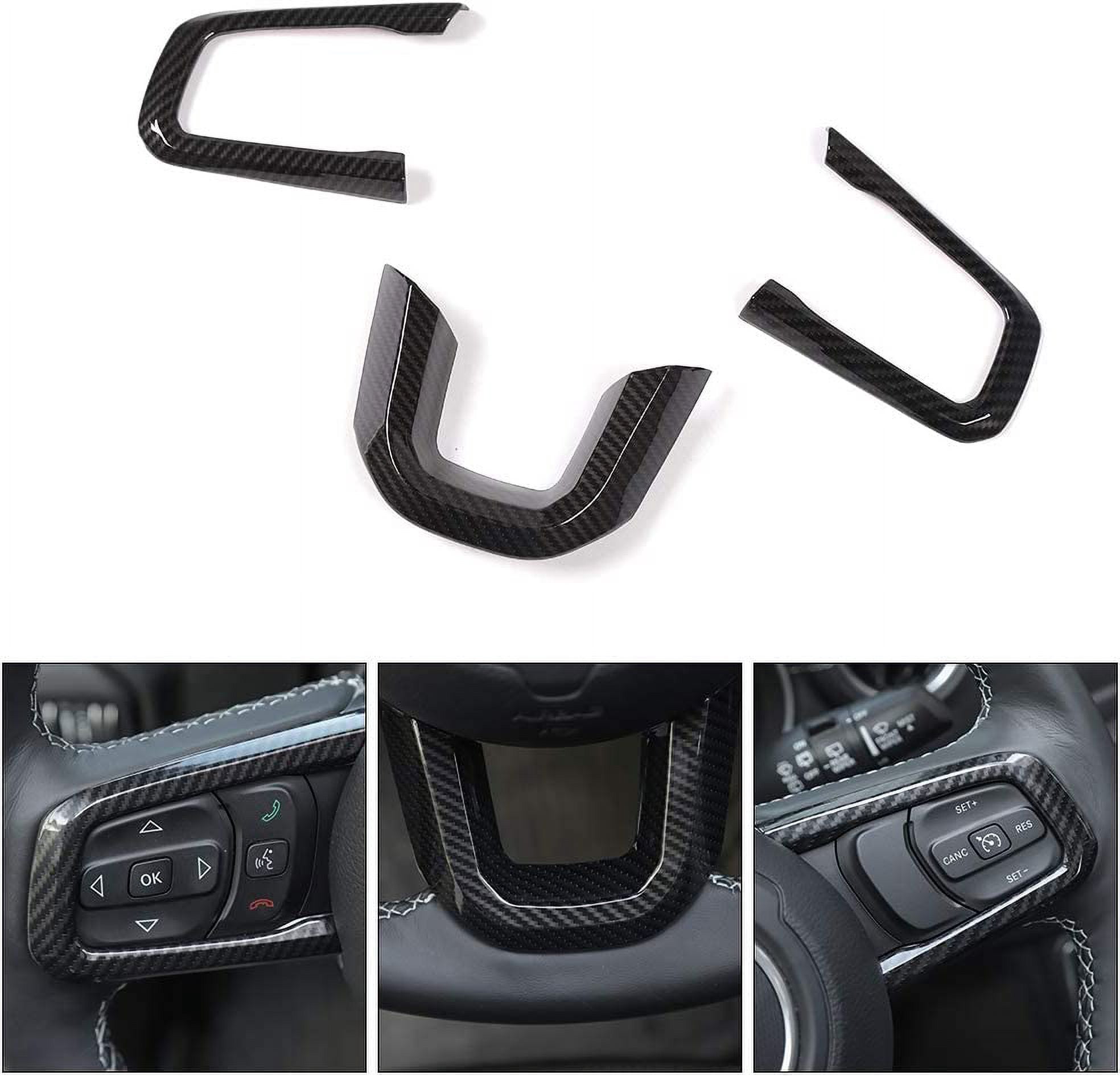 QIHE-JL JT Steering Wheel Covers Carbon Fiber Grain Trim for 2018-2025 ...