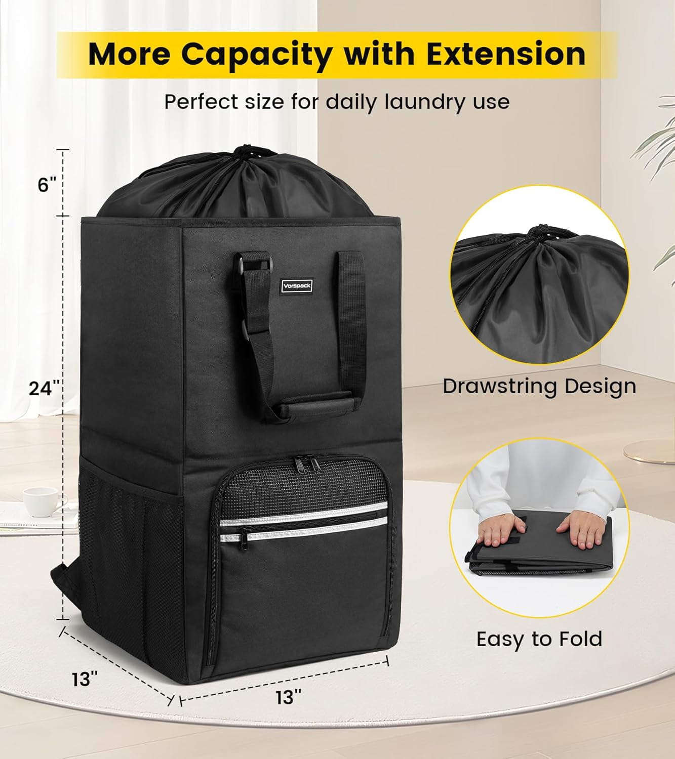QIHE-Laundry Bag Backpack - Extra Large Laundry Bags with Shoulder ...