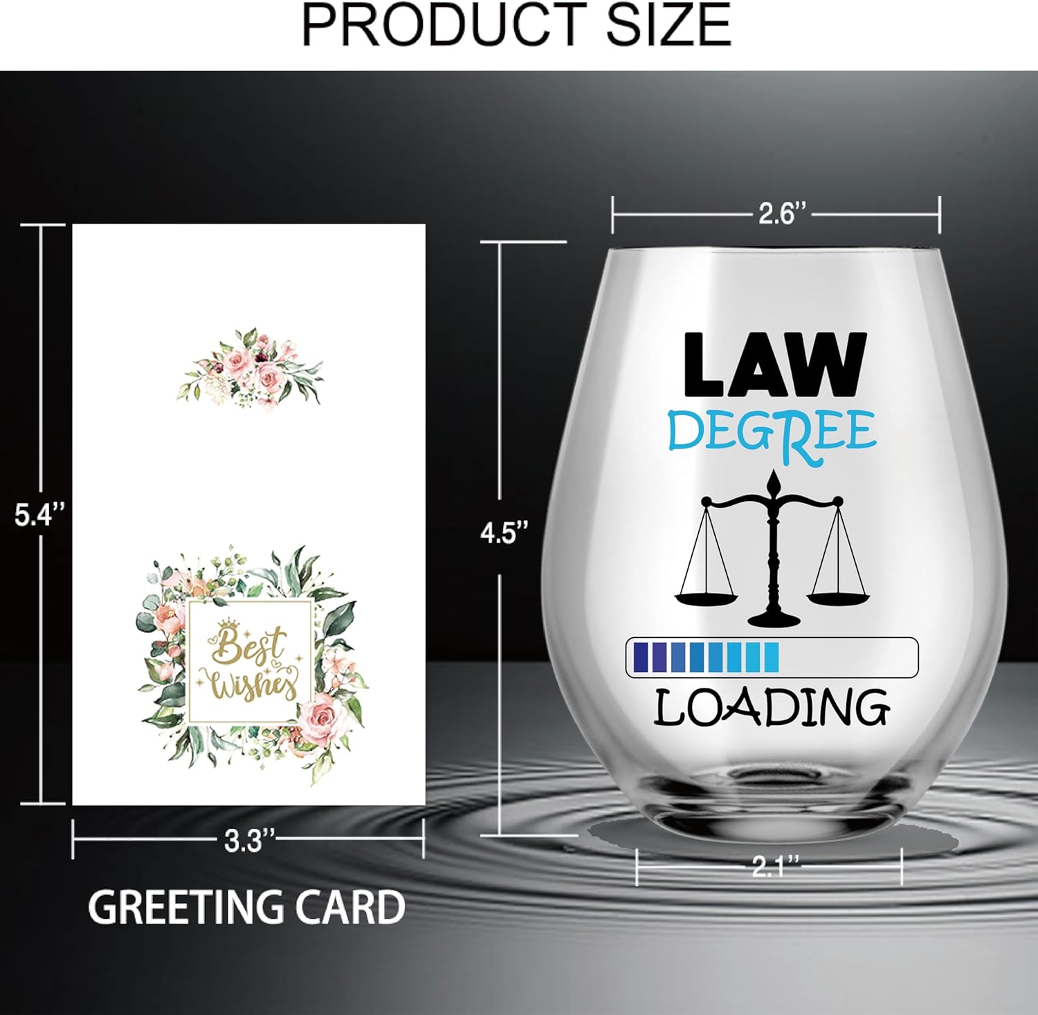 QIHE-Law Degree Loading Funny Wine Glasses with Gift Box, Graduation ...