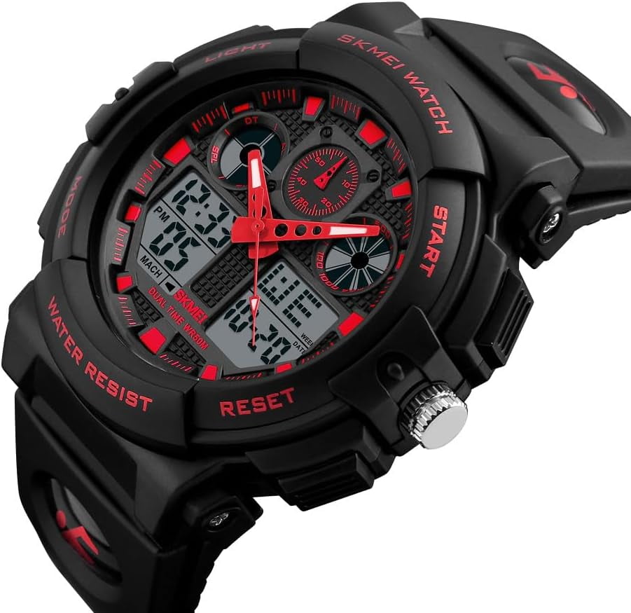 QIHE-Men's Digital Analog Sports Military Watches Waterproof Outdoor ...