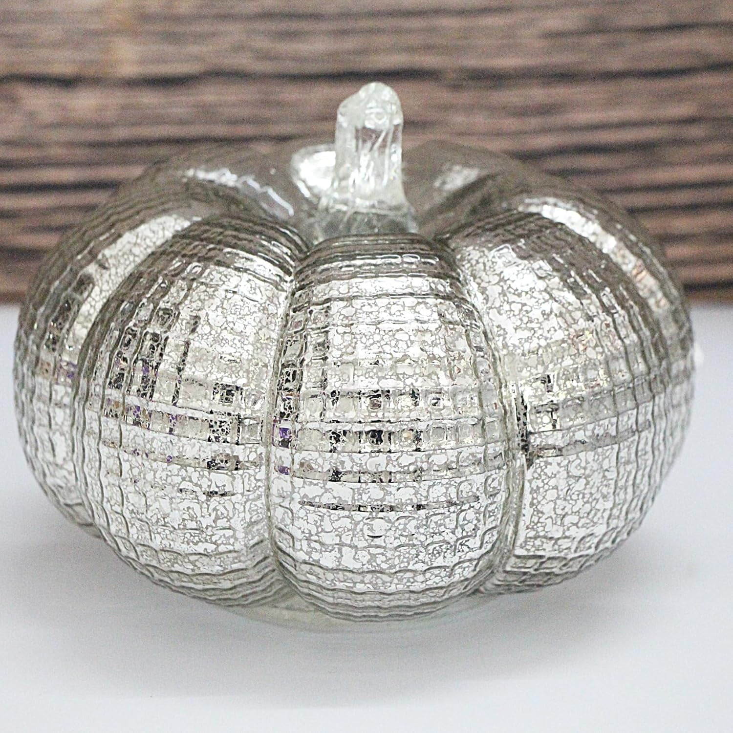 QIHE-Mercury Glass Pumpkin Lights with Timer, Battery Operated Led ...